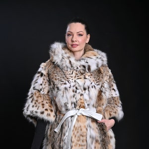 Italian Semi Coat Lynx Fur With Belt - Etsy