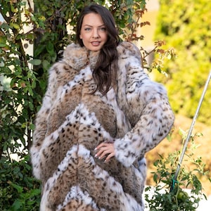 Diagonal Shape Lynx Coat Fur - Etsy