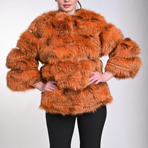 Fox Fur Jacket Orange Channel Model - Etsy