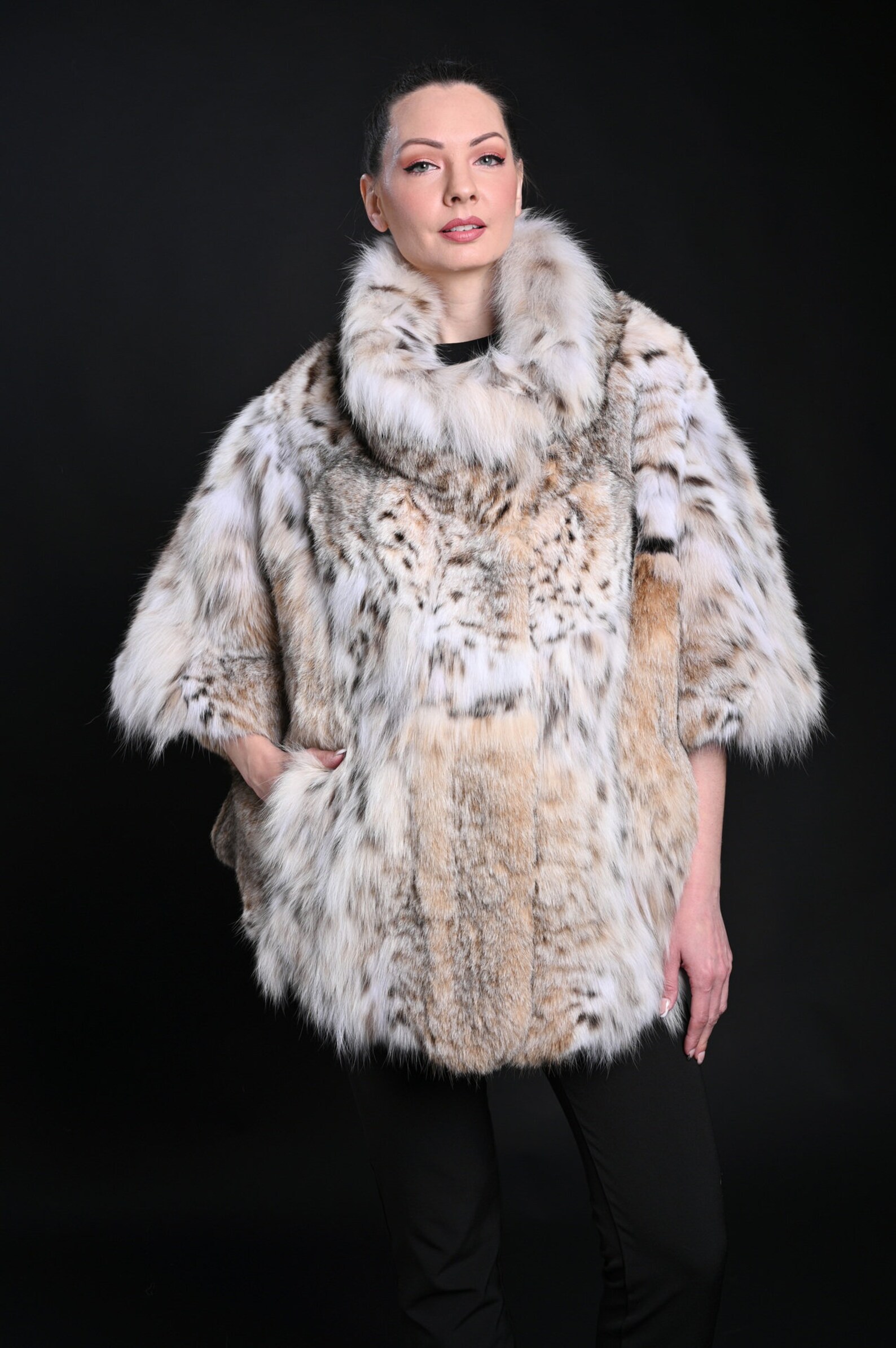 Small Cape Fur Lynx - Big Collar & Short Sleeve - Comfortable - Etsy