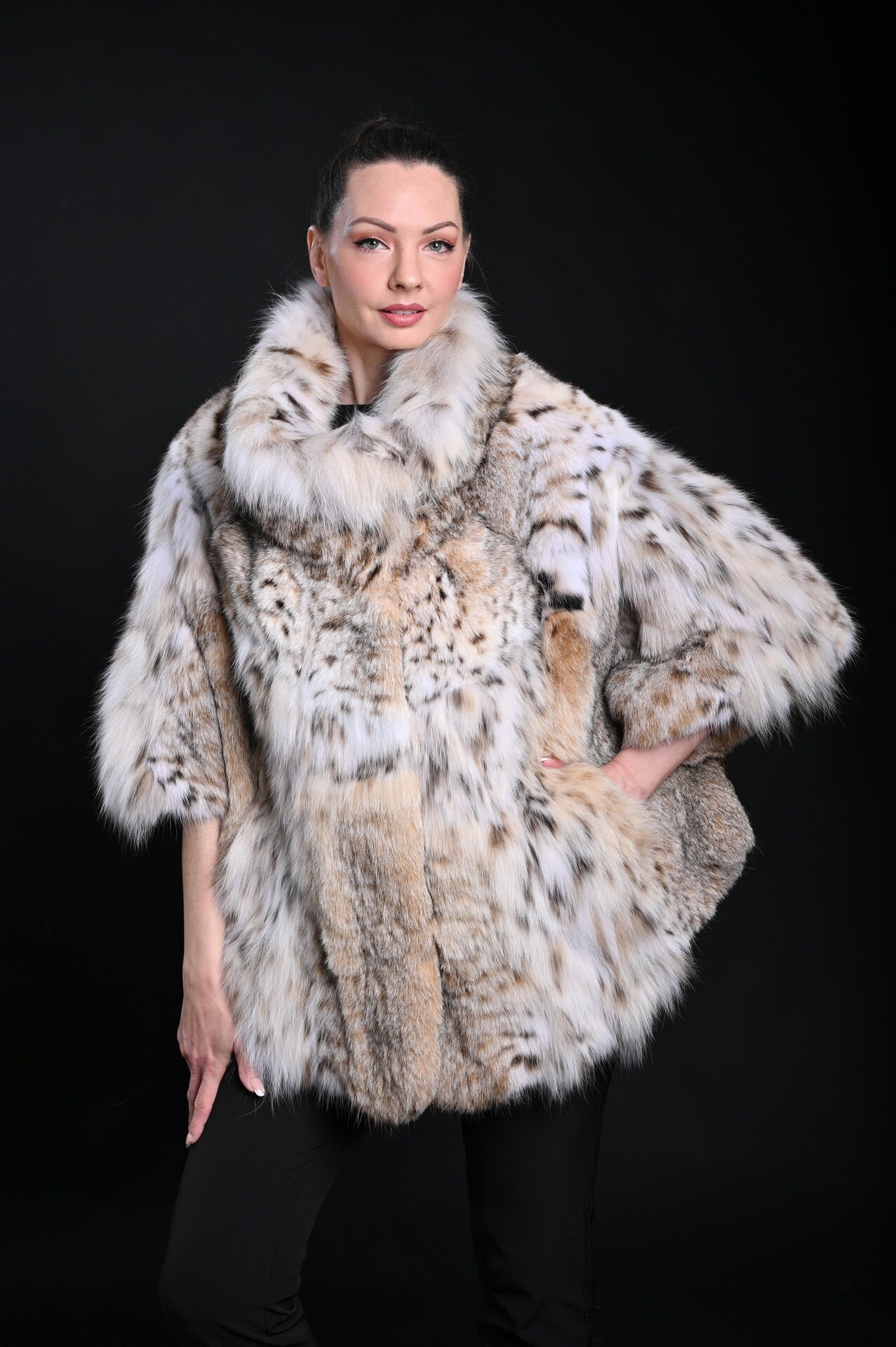 Small Cape Fur Lynx - Big Collar & Short Sleeve - Comfortable - Etsy