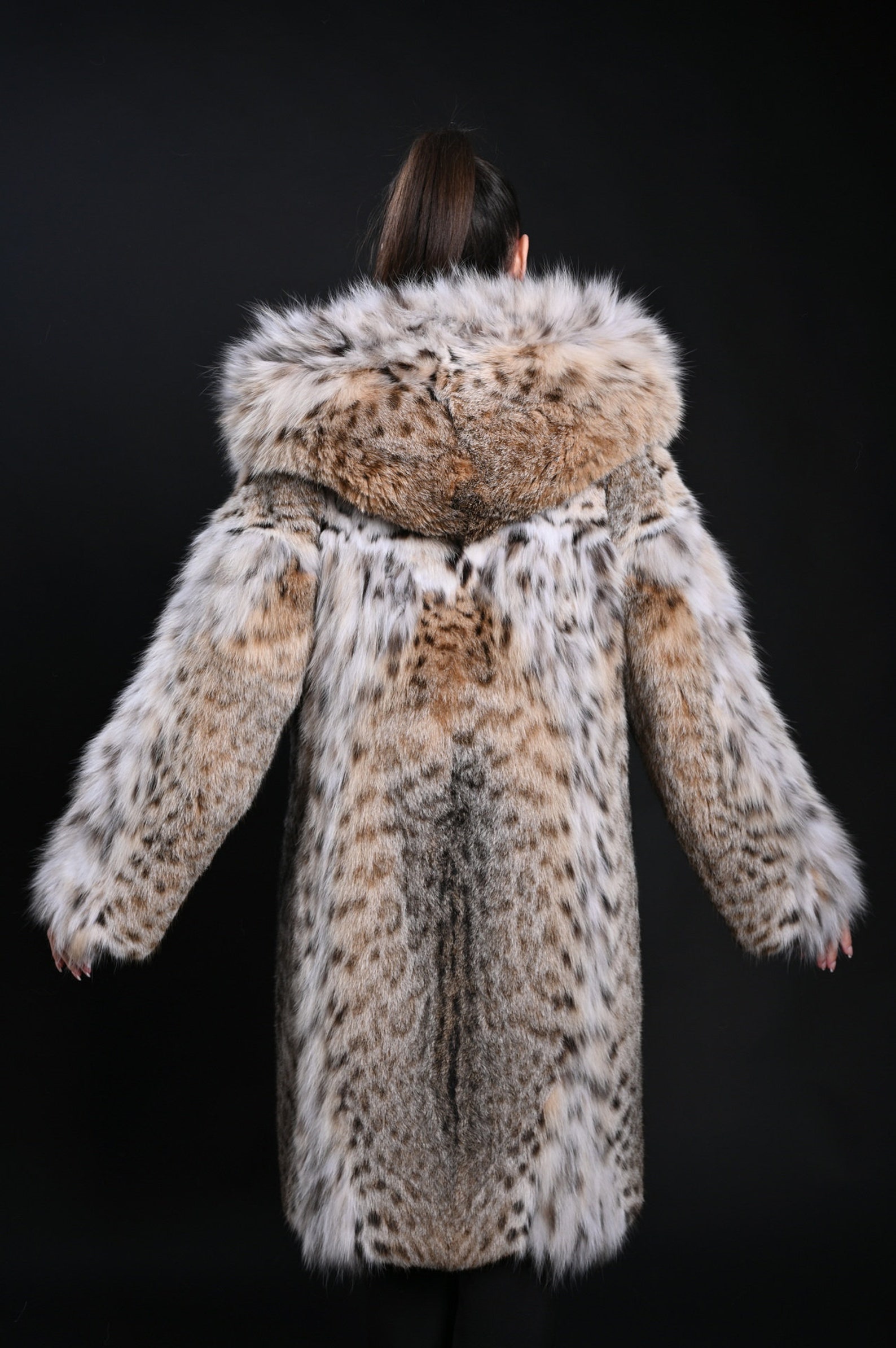 Classic Lynx Fur Jacket With Hood – Handmade Luxury Winter Outerwear ...