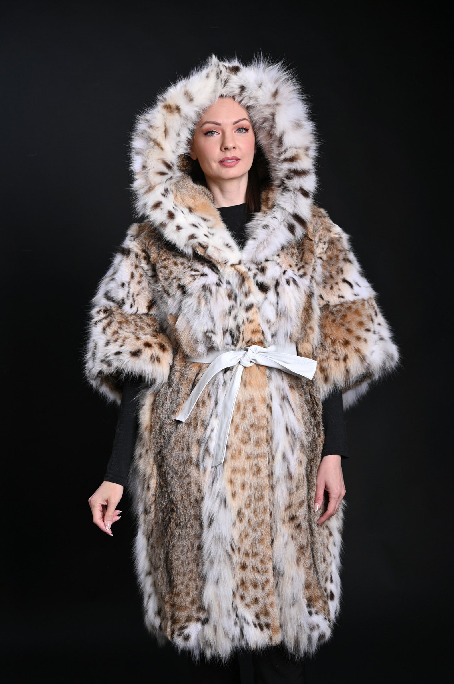 Italian Semi Coat Lynx Fur With Belt - Etsy