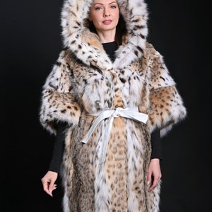 Italian Semi Coat Lynx Fur With Belt - Etsy