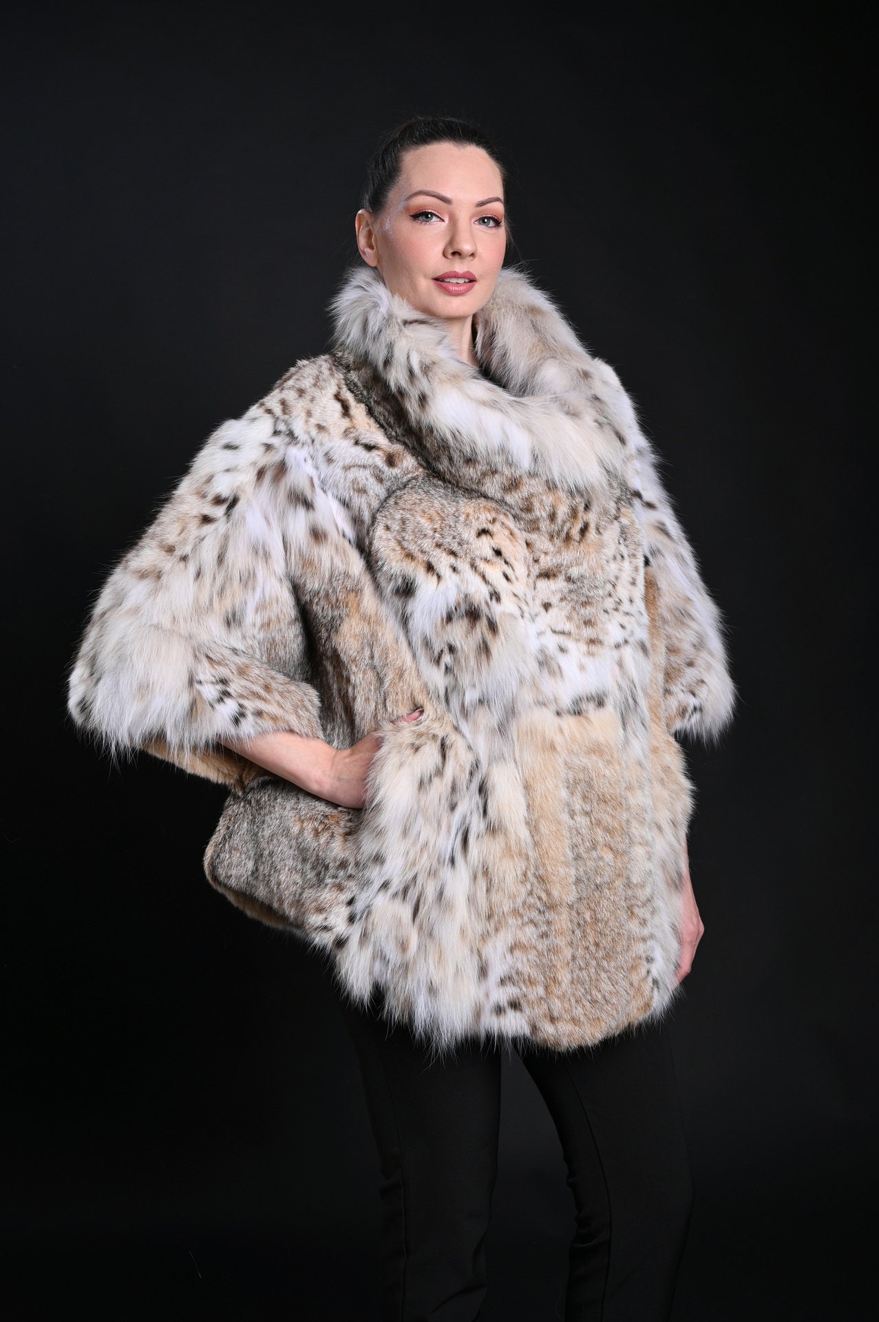 Small Cape Fur Lynx - Big Collar & Short Sleeve - Comfortable - Etsy