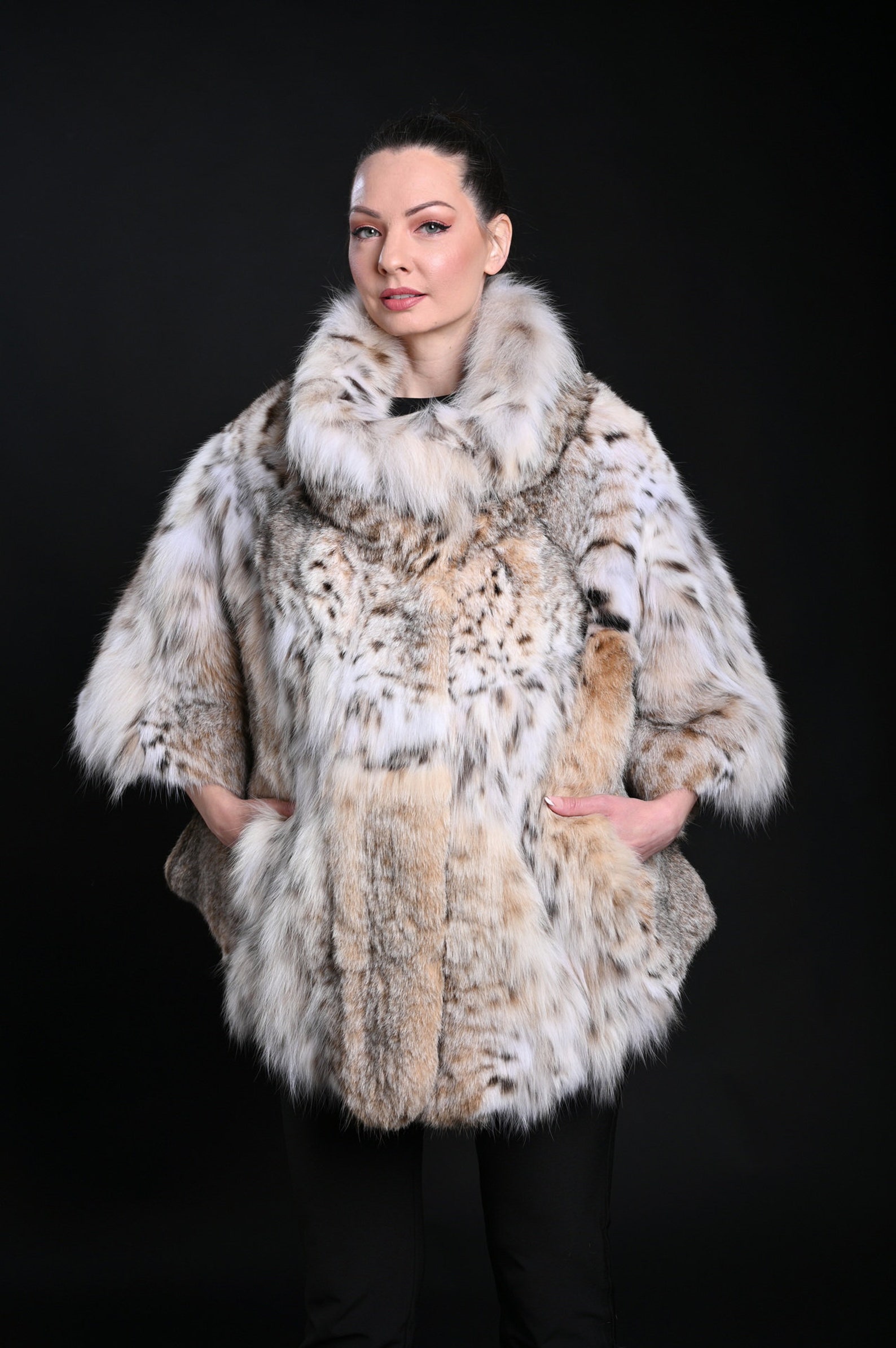 Small Cape Fur Lynx - Big Collar & Short Sleeve - Comfortable - Etsy