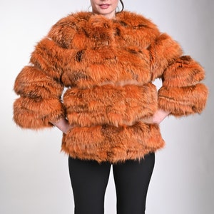 Fox Fur Jacket Orange Channel Model - Etsy