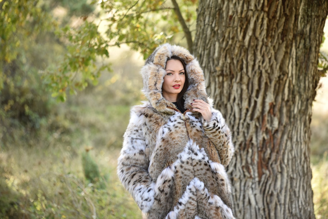 Diagonal Shape Lynx Coat Fur - Etsy