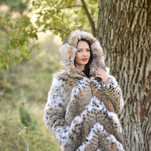 Diagonal Shape Lynx Coat Fur - Etsy