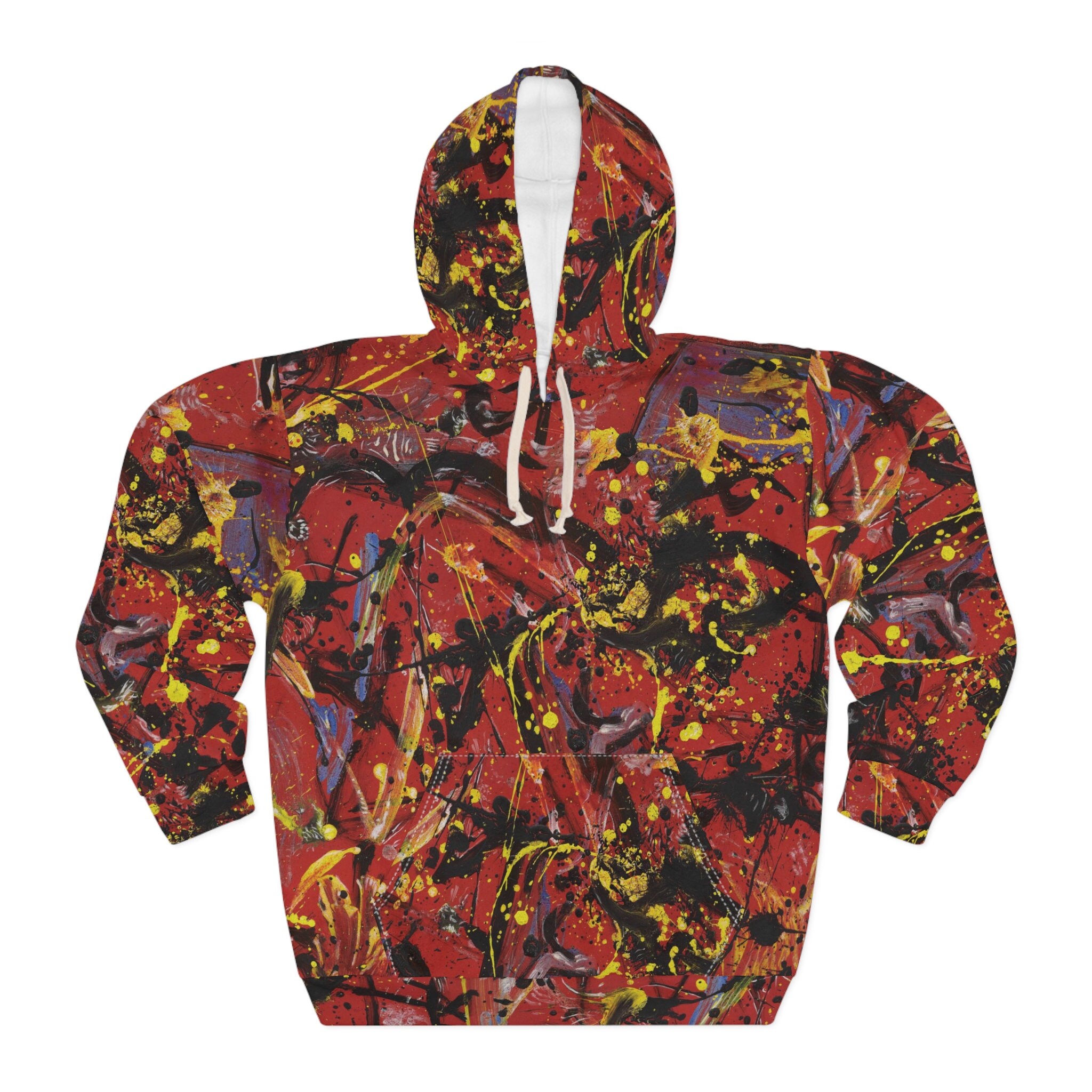 Red Composition Jackson Pollock Hoodie - Etsy