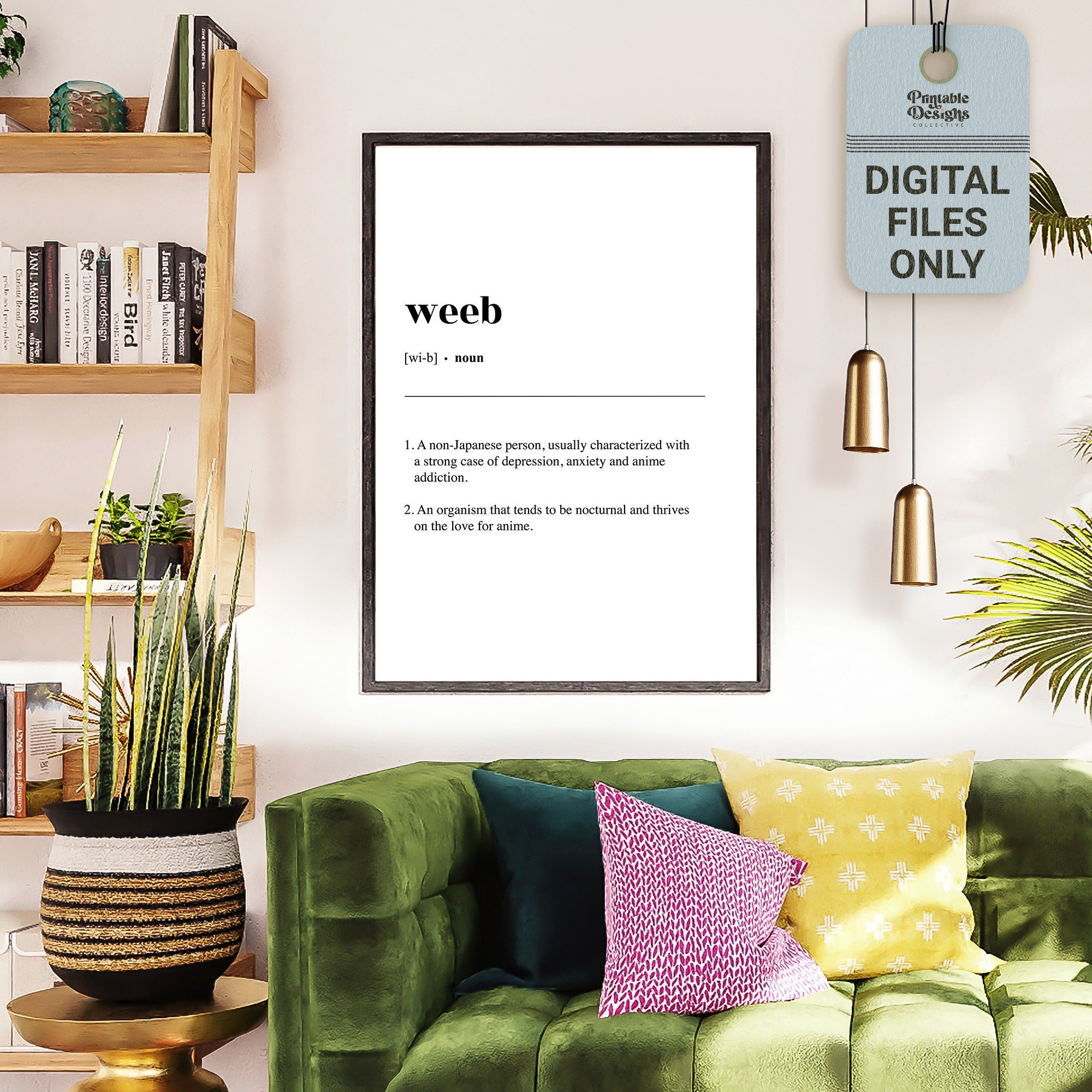 Printable Wall Art, Weeb Definition Wall Art, Digital Download ...