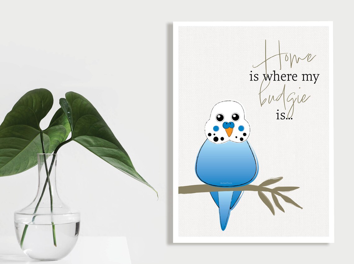 Budgie Wall Art | Blue Cere | Blue Budgie Printable | Blue Budgerigar ...