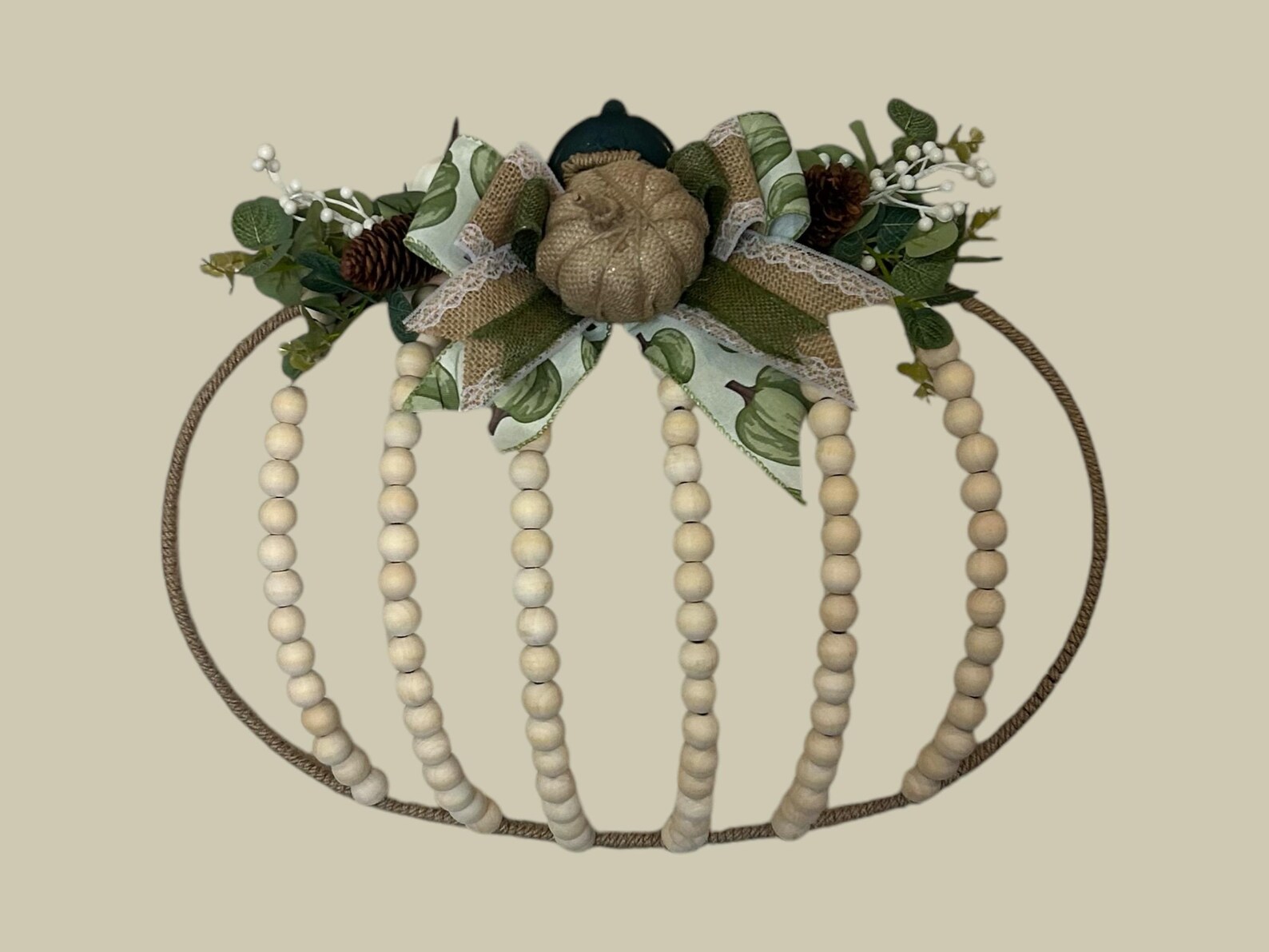 Pumpkin Wreath Pumpkin Bead Wreath Fall Free Shipping - Etsy