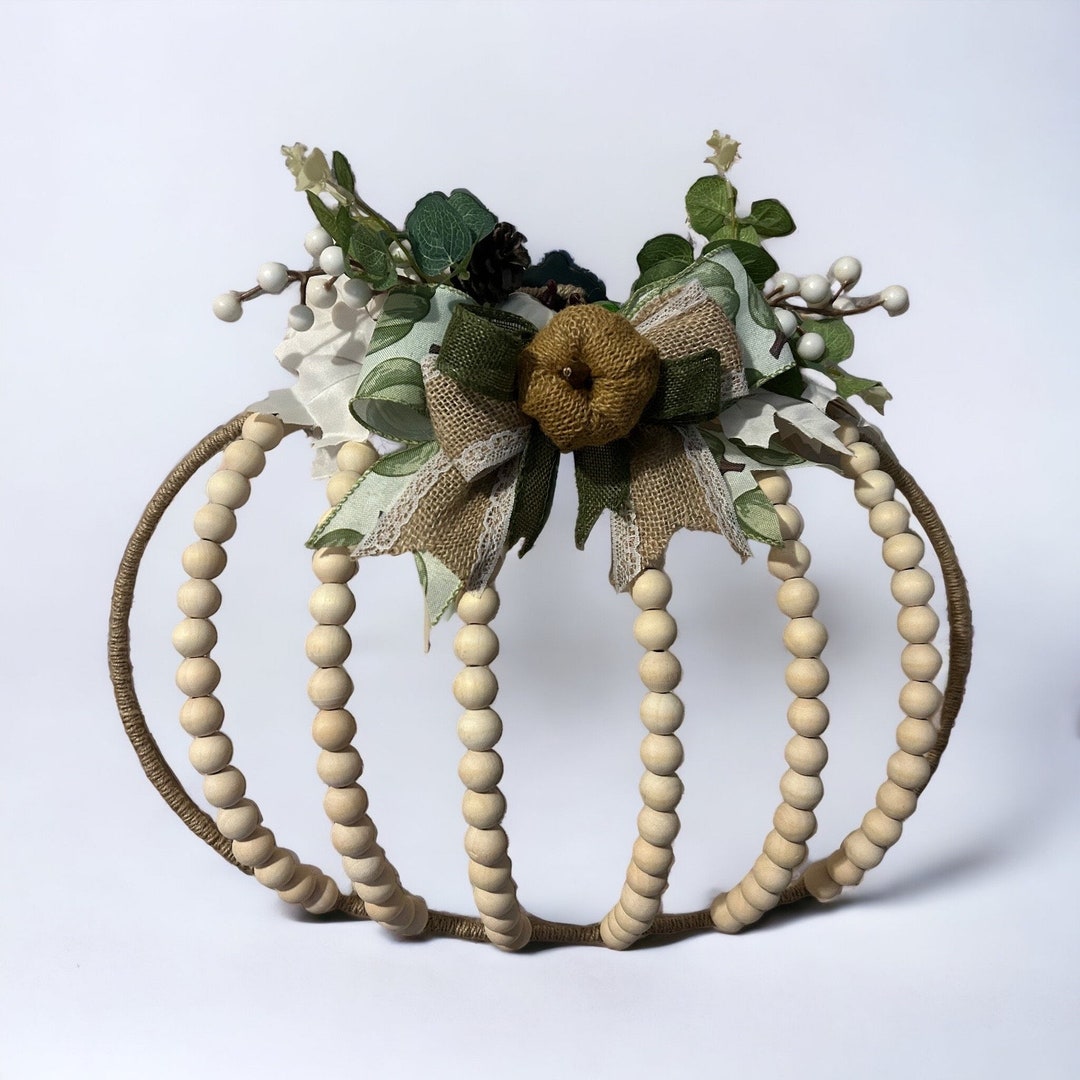 Pumpkin Wreath Pumpkin Bead Wreath Fall Free Shipping - Etsy