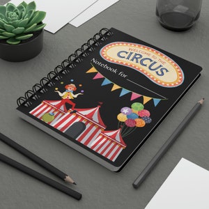 Circus Notebook, Circus Journal, Circus Party Notebook, Vintage Circus ...