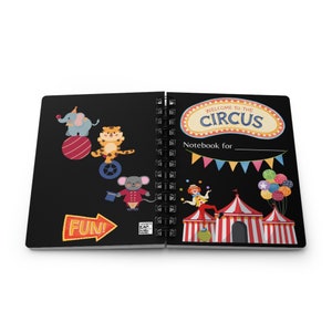 Circus Notebook, Circus Journal, Circus Party Notebook, Vintage Circus ...