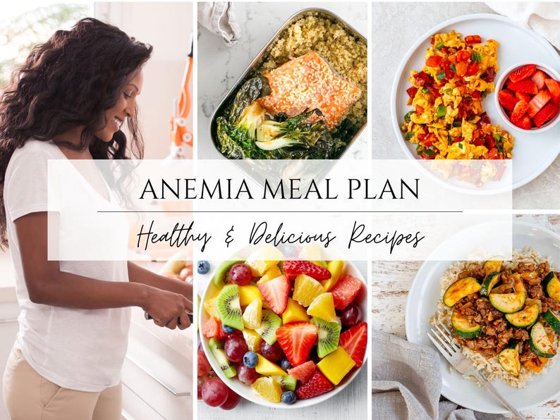 Anemia Diet Plan | High Iron Meal Plan Printable | Boost Iron Levels ...
