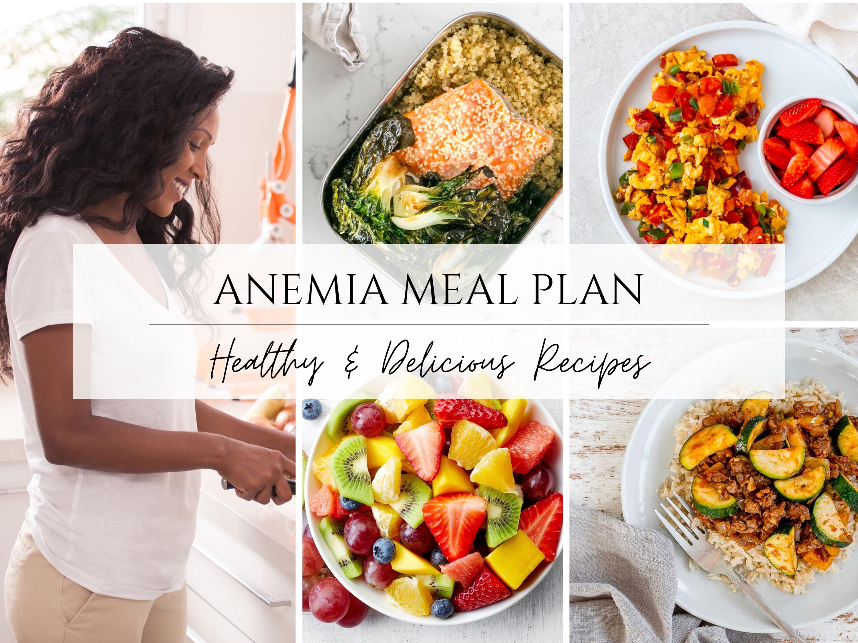 Anemia Diet Plan | High Iron Meal Plan Printable | Boost Iron Levels ...
