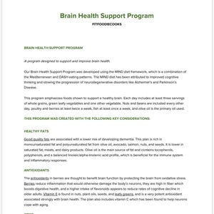 Healthy Brain Diet | MIND & DASH Diet Meal Plan PDF | 7-day Brain ...