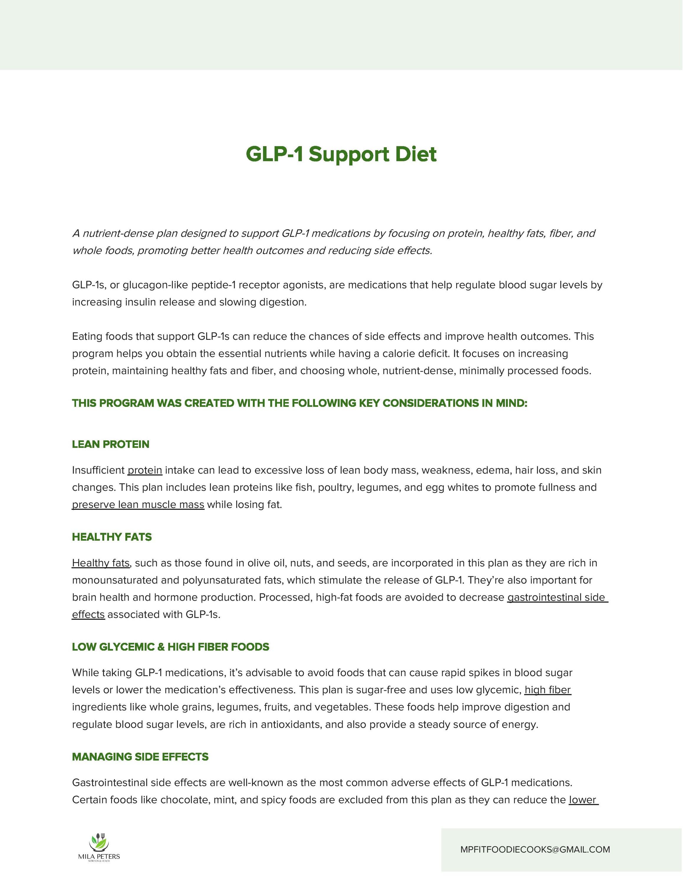 GLP-1 Diet Plan | 7-day GLP Meal Plan PDF | Balanced & Healthy Meals | Ozempic Diet Plan ...