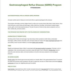 Diet for GERD | Weekly Meal Plan Printable | Acid Reflux Diet Pdf ...
