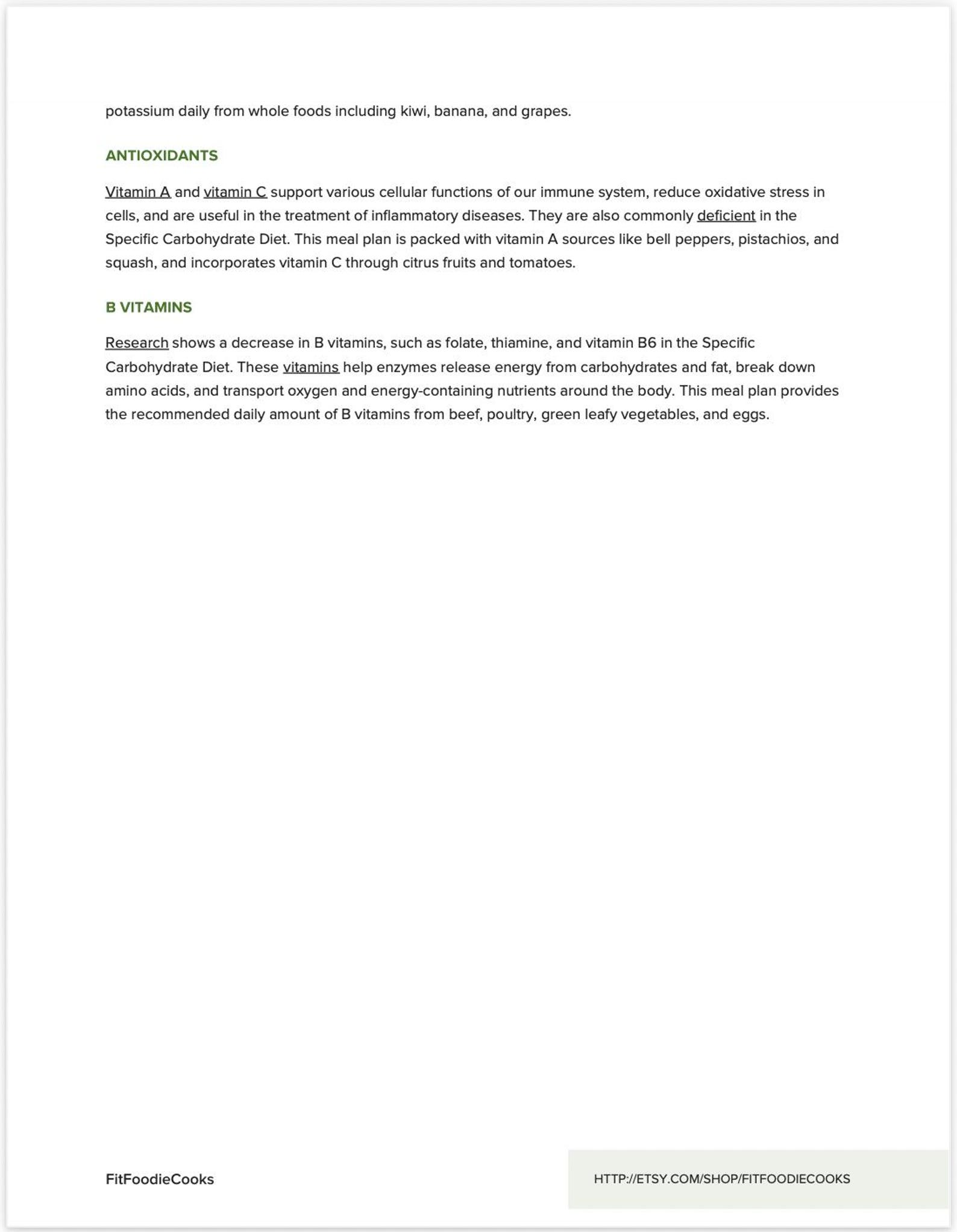 Specific Carbohydrate Diet Plan | Weekly Meal Plan Printable | SCD ...