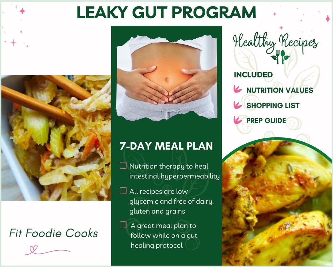 Leaky Gut Diet Weekly Meal Plan Printable IBS Diet Plan for Leaky Gut ...