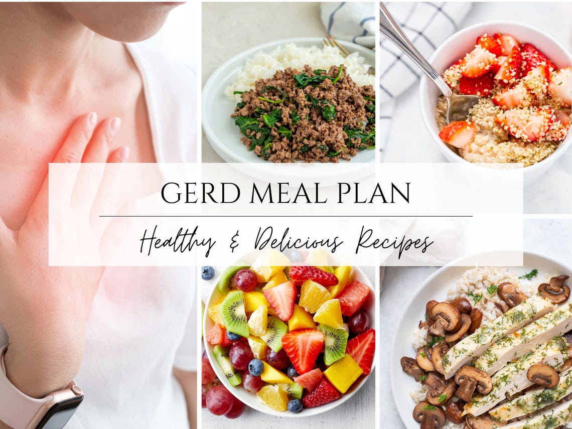 Diet for GERD | Weekly Meal Plan Printable | Acid Reflux Diet Pdf ...