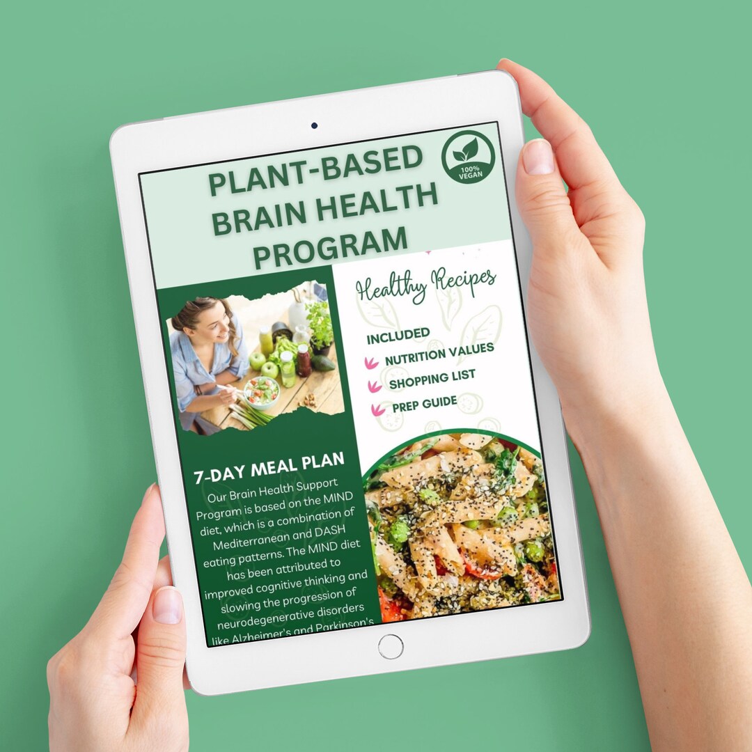Healthy Brain Vegan Diet Weekly Meal Plan Printable PDF Vegan Dash Diet ...