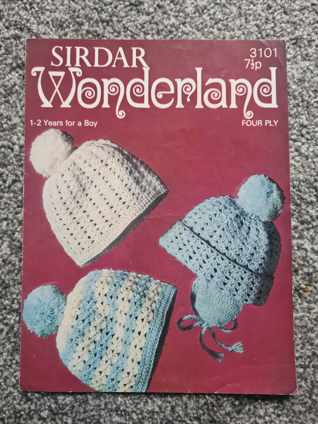 Sirdar Wonderland 4 Ply Crochet Pattern Hats No. 3101 to Fit Age 1 2 ...