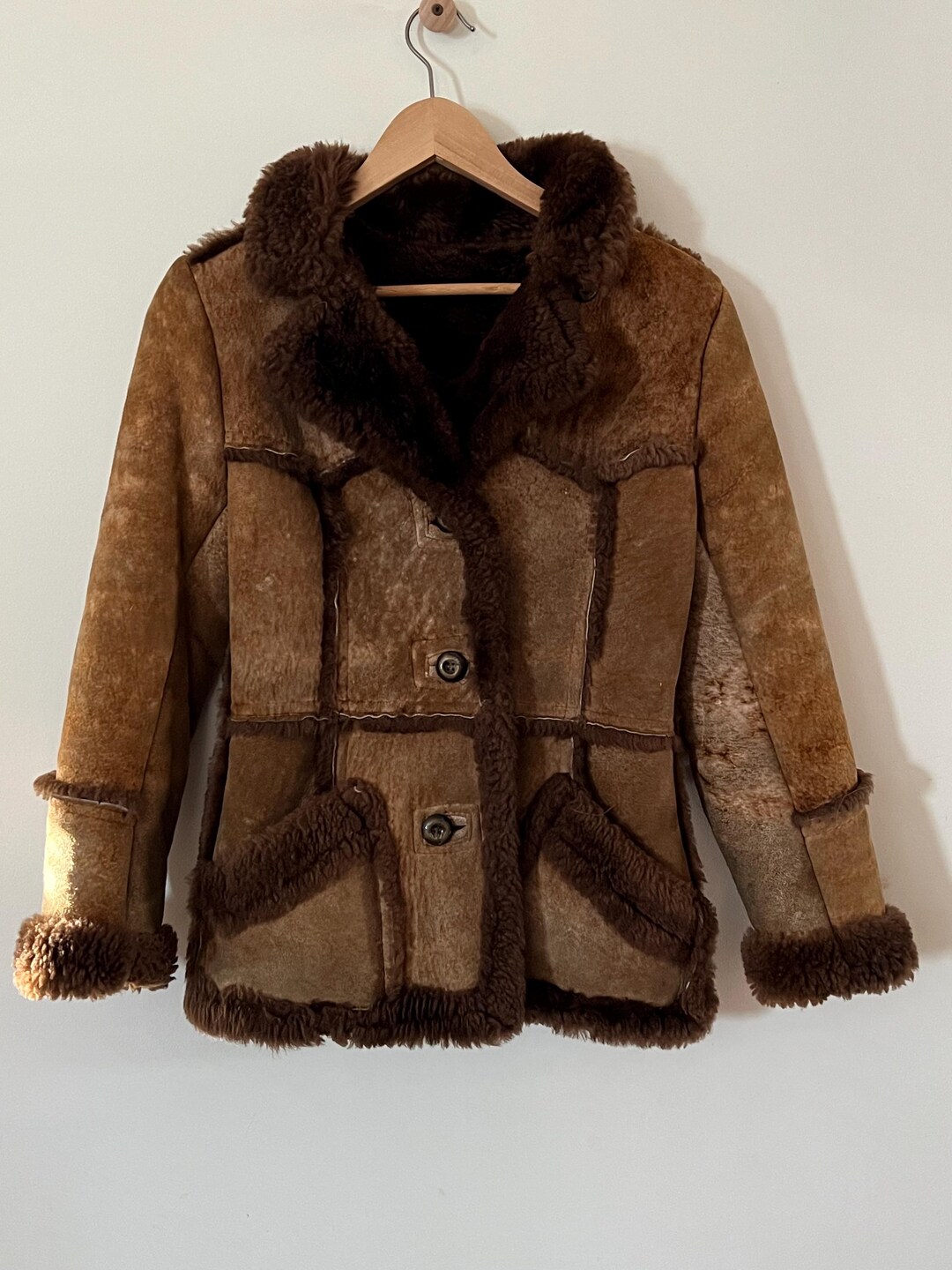 Vintage Sheepskin Shearling Western Style Coat Ladies Size Small - Etsy