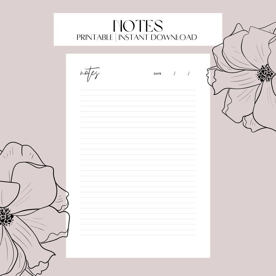 Minimalist Notes Printable - Etsy