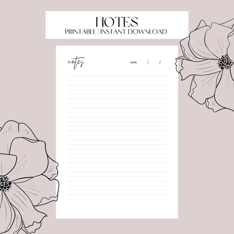 Minimalist Notes Printable - Etsy