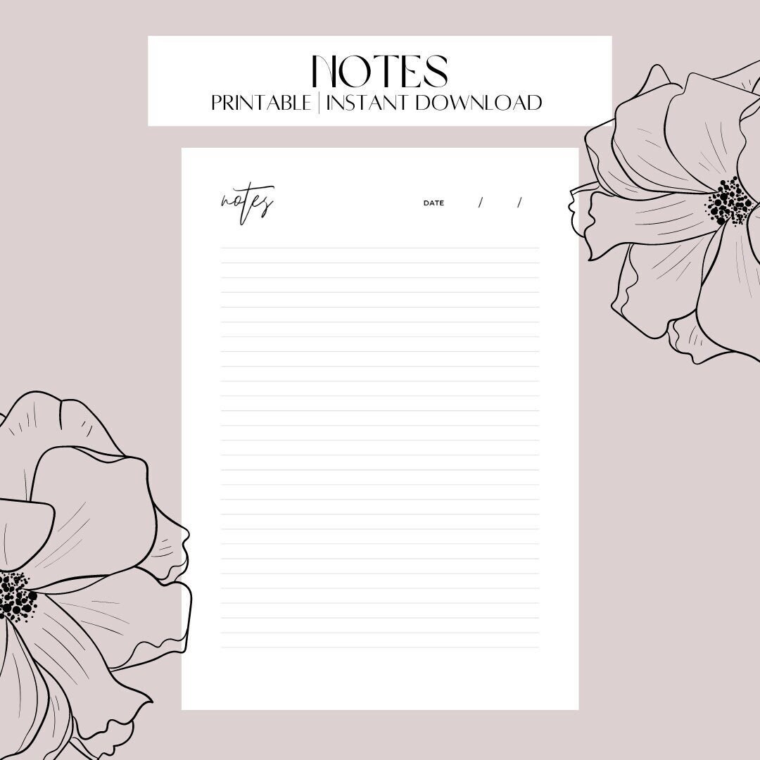 Minimalist Notes Printable - Etsy