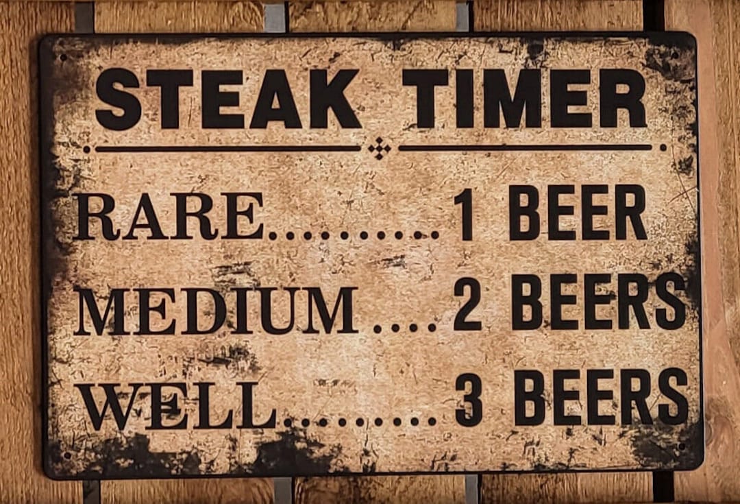 STEAK TIMER 30 X 20 Cm Metal Sign Retro Vintage Nostalgia NEW 0001 - Etsy