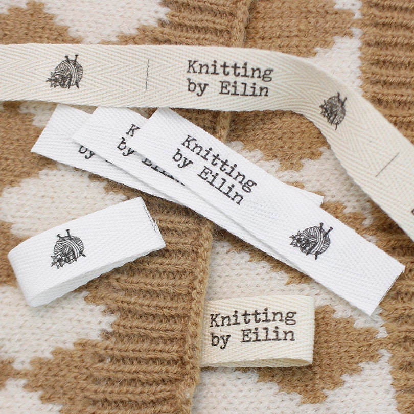 15*76mm Organic Cotton Twill Ribbon Labels Customized With Your Text or ...