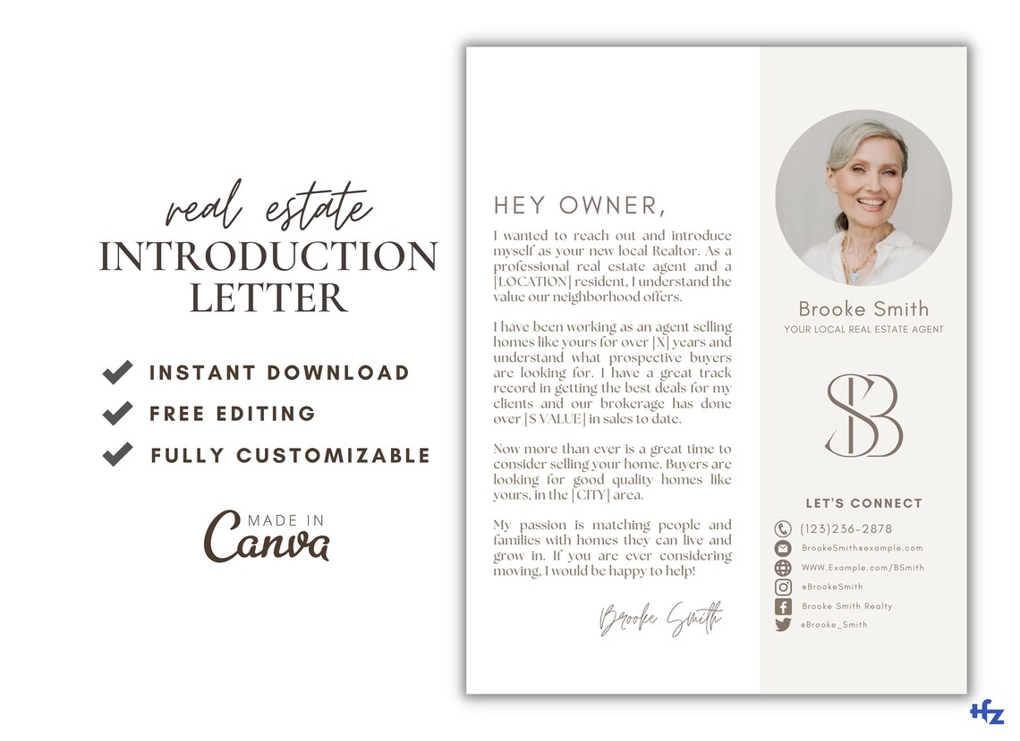 Real Estate Introduction Letter, Meet Your Realtor Introduction Flyer ...