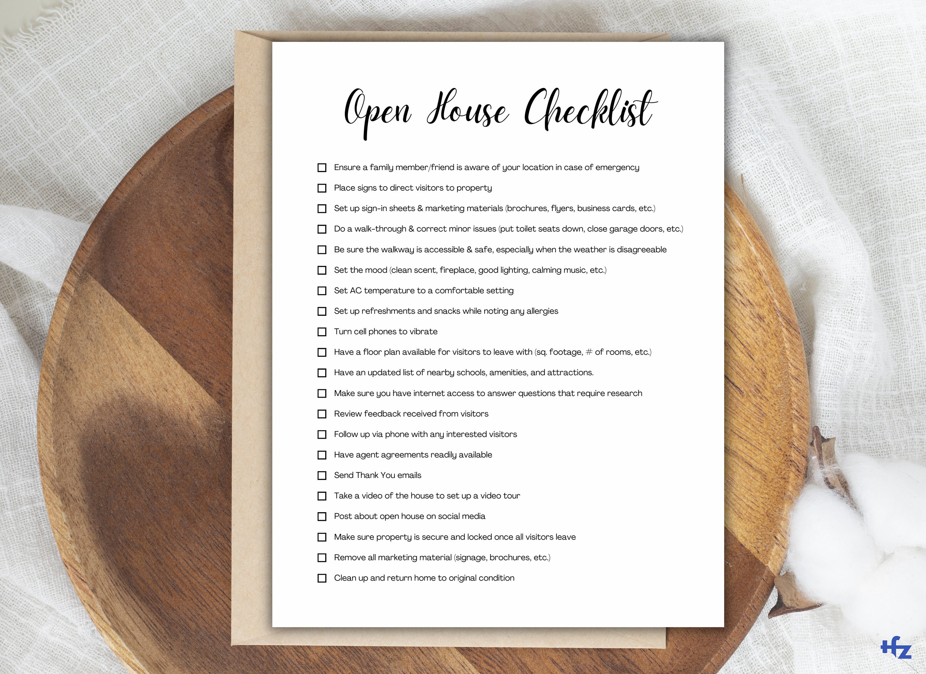 Open House Checklist Flyer, Materials, Pre-showing Realtor To-do List ...