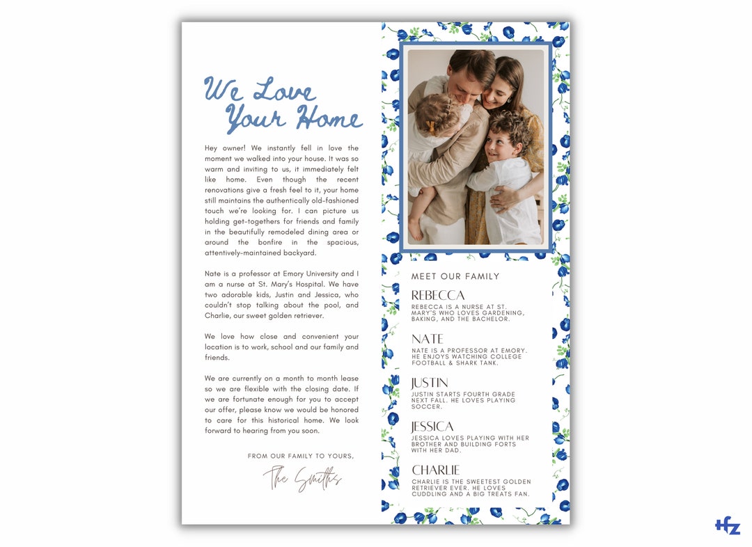Home Love Letter to Seller Template, Home Buyer Flyer, Realtor ...