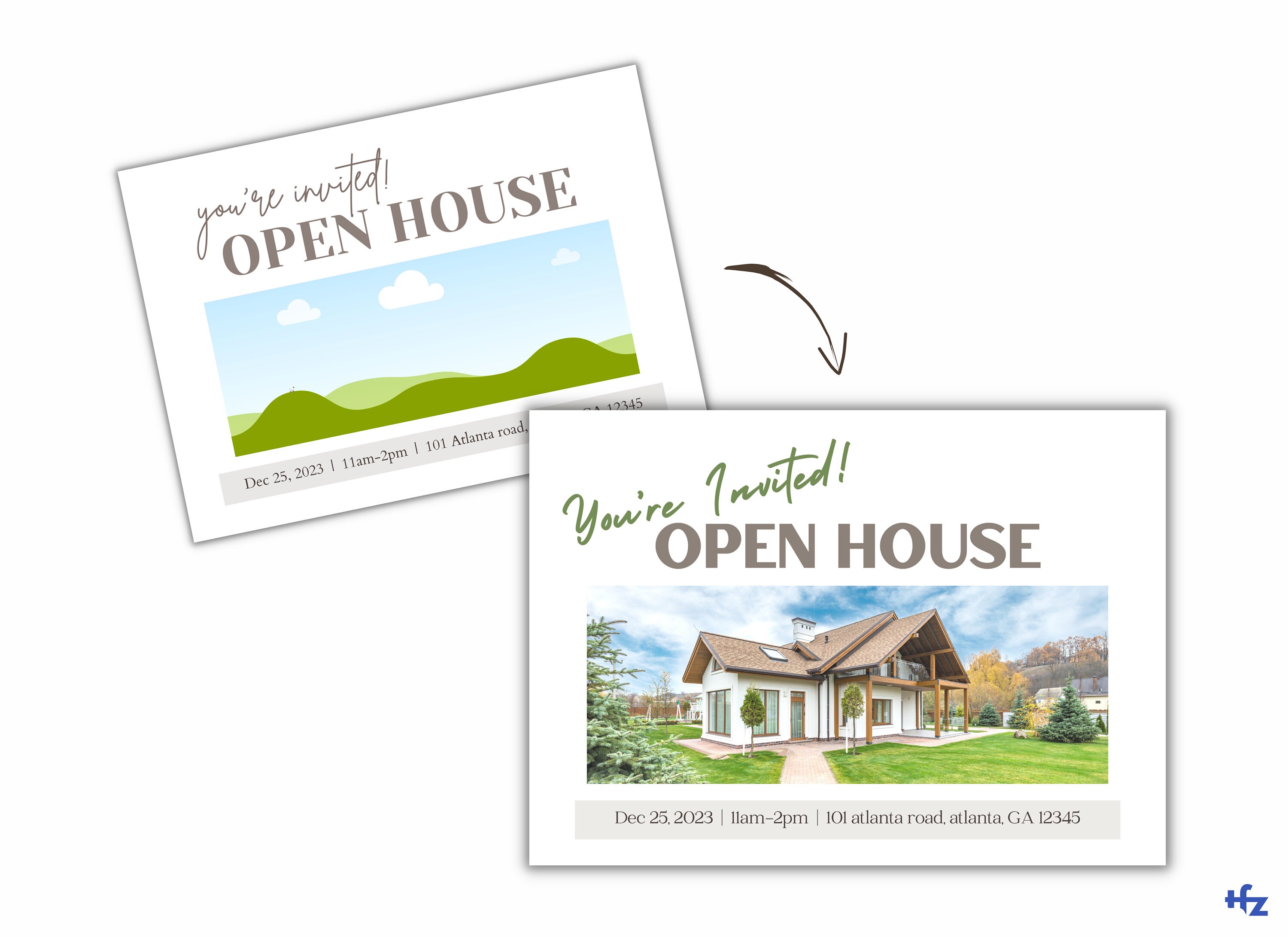 Open House Invitation Flyer, Real Estate Postcard Invite Template ...