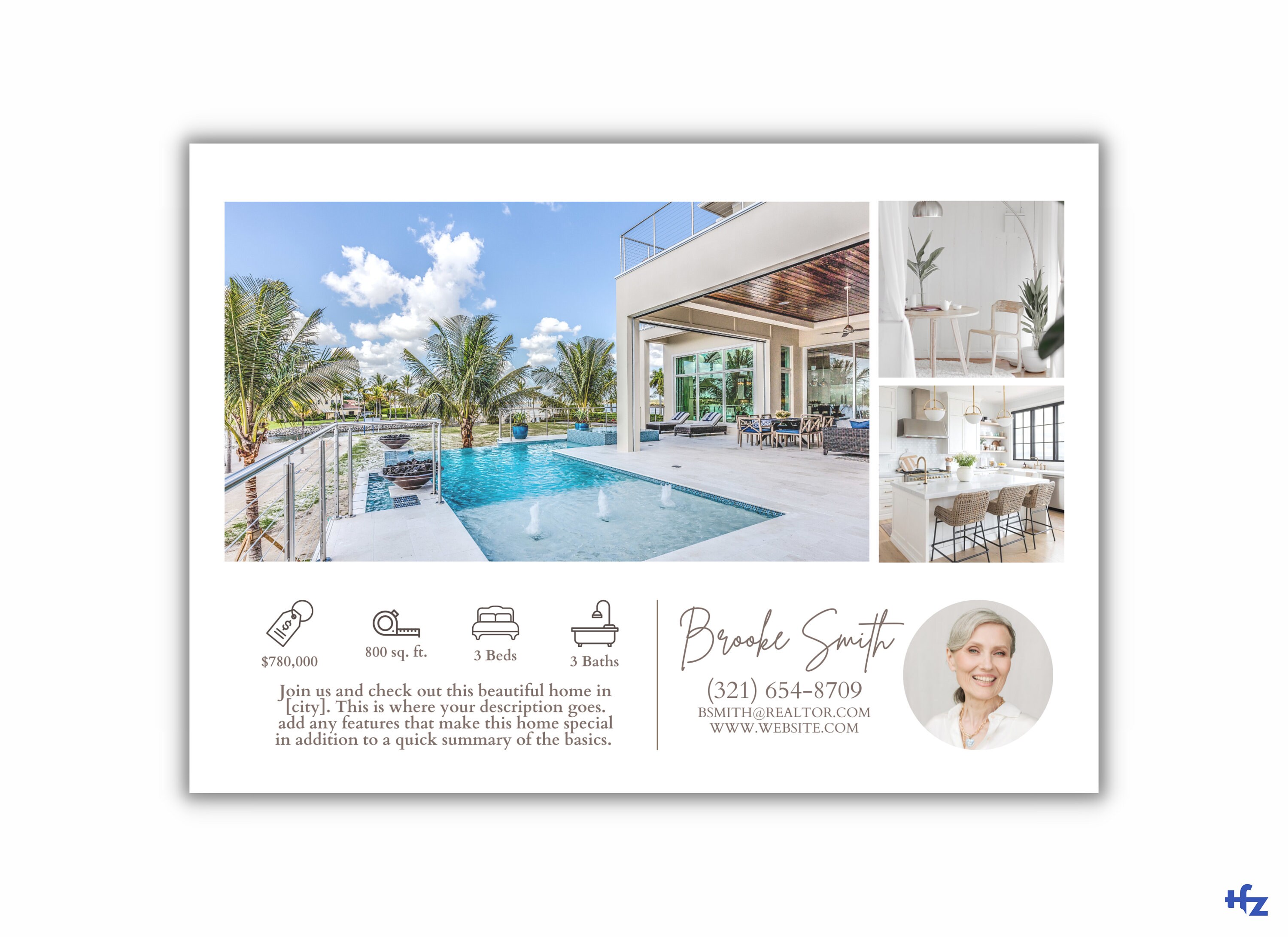 Open House Invitation Flyer, Real Estate Postcard Invite Template ...