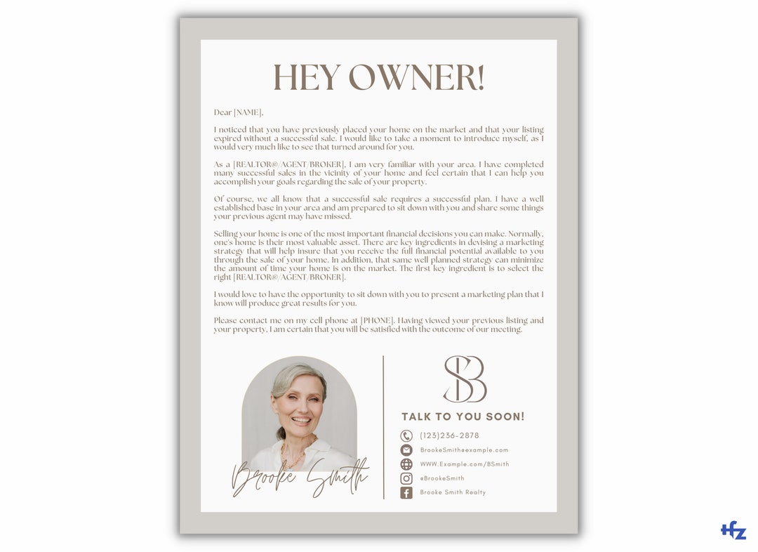 Expired Listing Letter, Real Estate Introduction Flyer, Dear Seller ...
