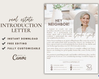 Agent Introduction Letter & Flyer Real Estate Agent Marketing - Etsy