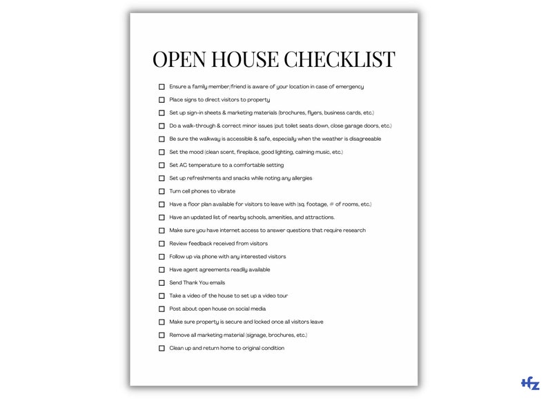Open House Checklist Flyer, Materials, Pre-showing Realtor To-do List ... Open House Checklist Flyer, Materials, Pre-showing Realtor To-do List ...