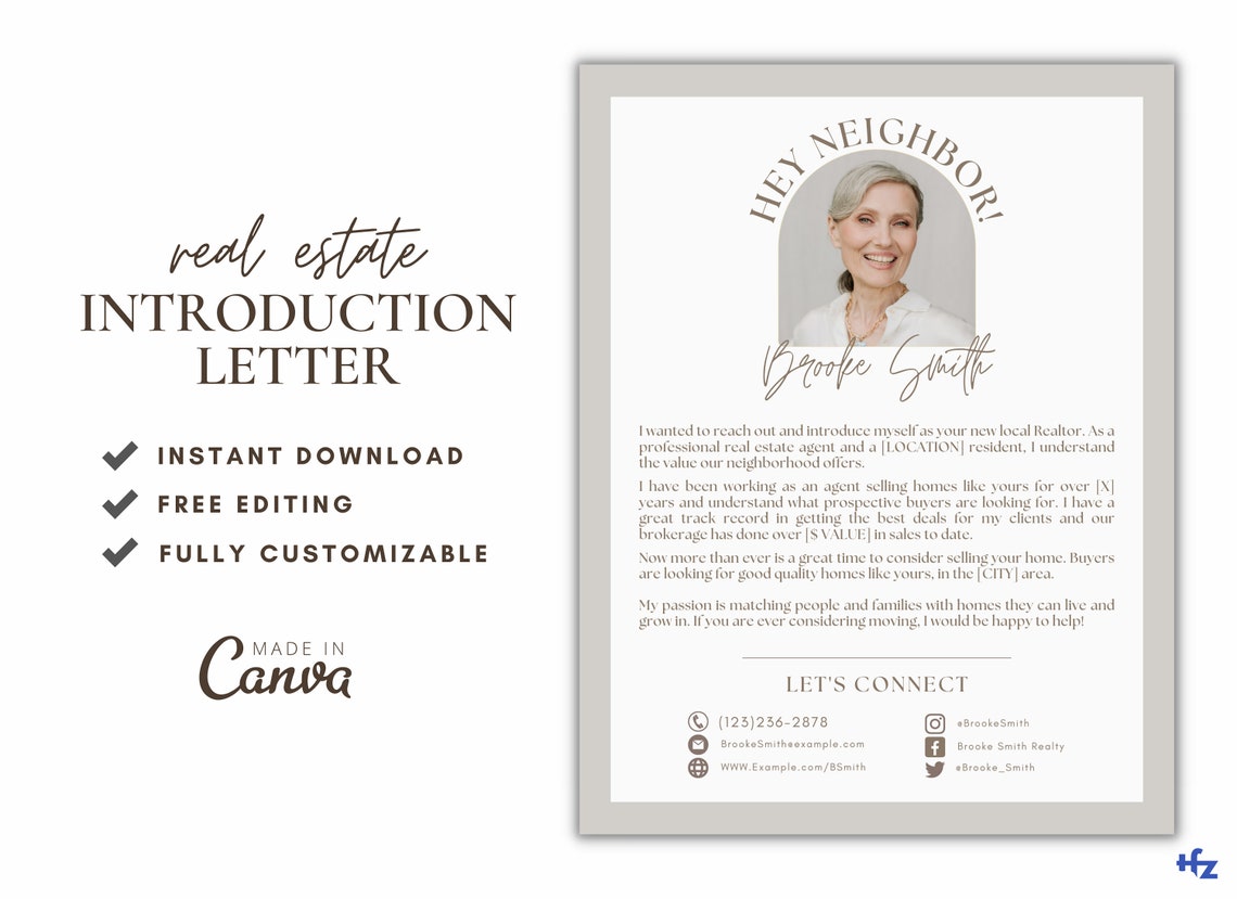 Real Estate Introduction Letter Meet Your Realtor - Etsy