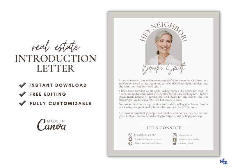 Real Estate Introduction Letter, Meet Your Realtor Introduction Flyer ...