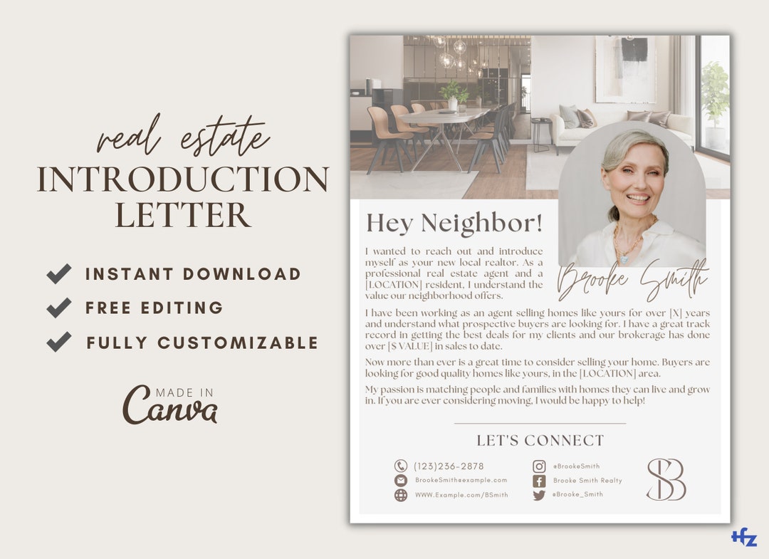 Real Estate Introduction Letter Meet Your Realtor Introduction - Etsy