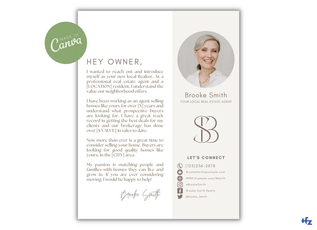 Real Estate Introduction Letter, Meet Your Realtor Introduction Flyer ...