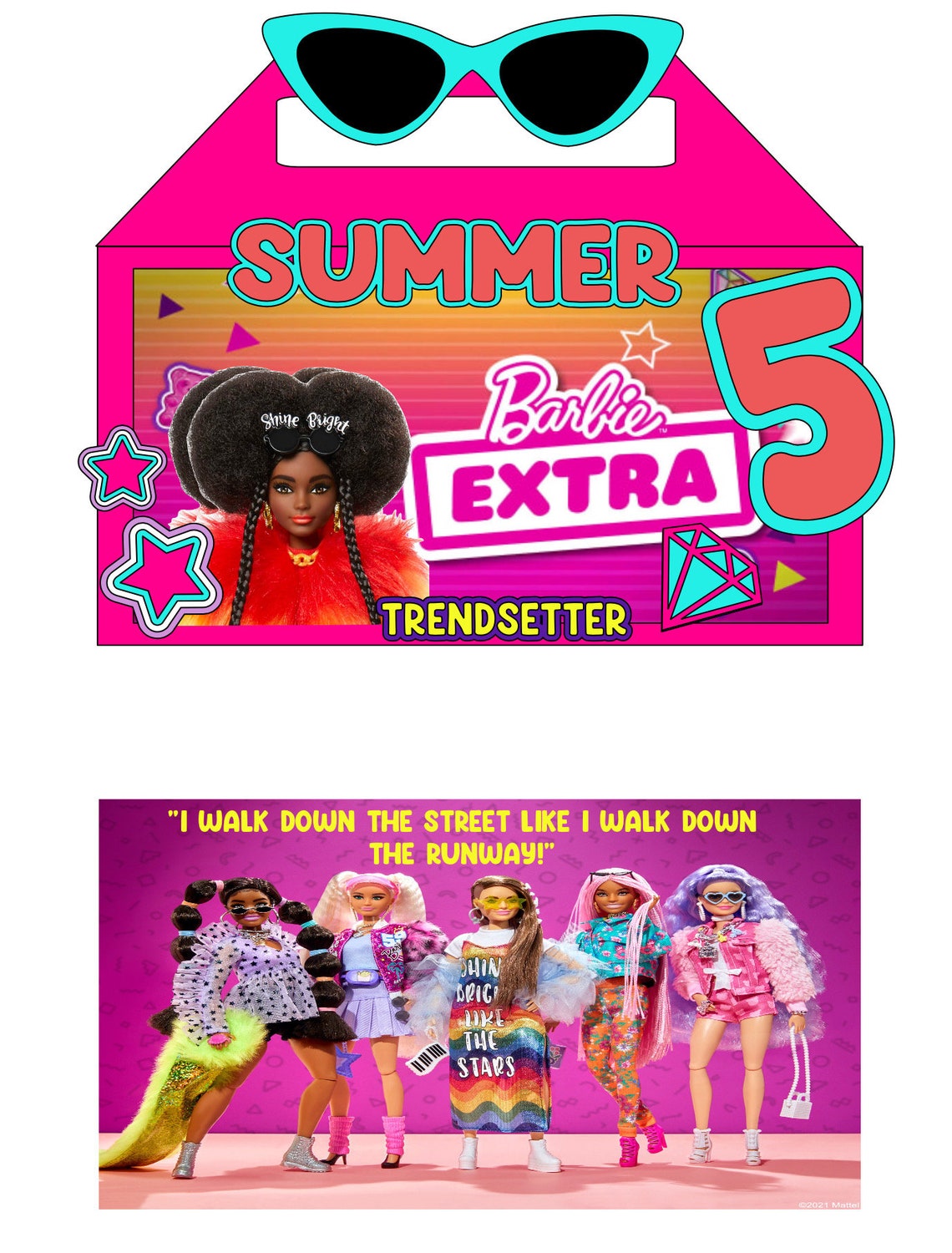 Barbie Extra Gable Box, Barbie Gable Box, Barbie Party Favor ...