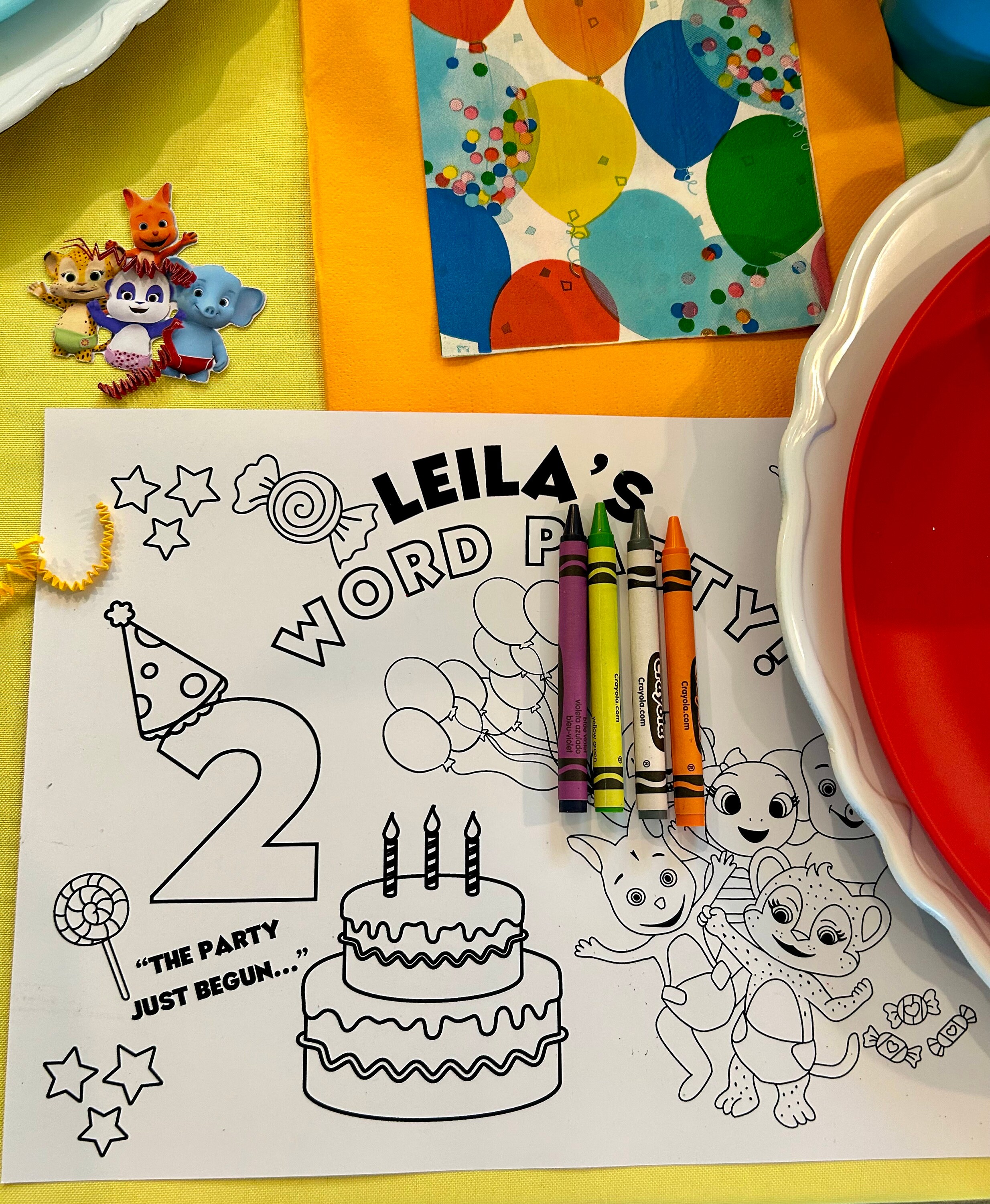 Word Party Activity Sheet, Customized Activity Sheet, Toddler Coloring ...
